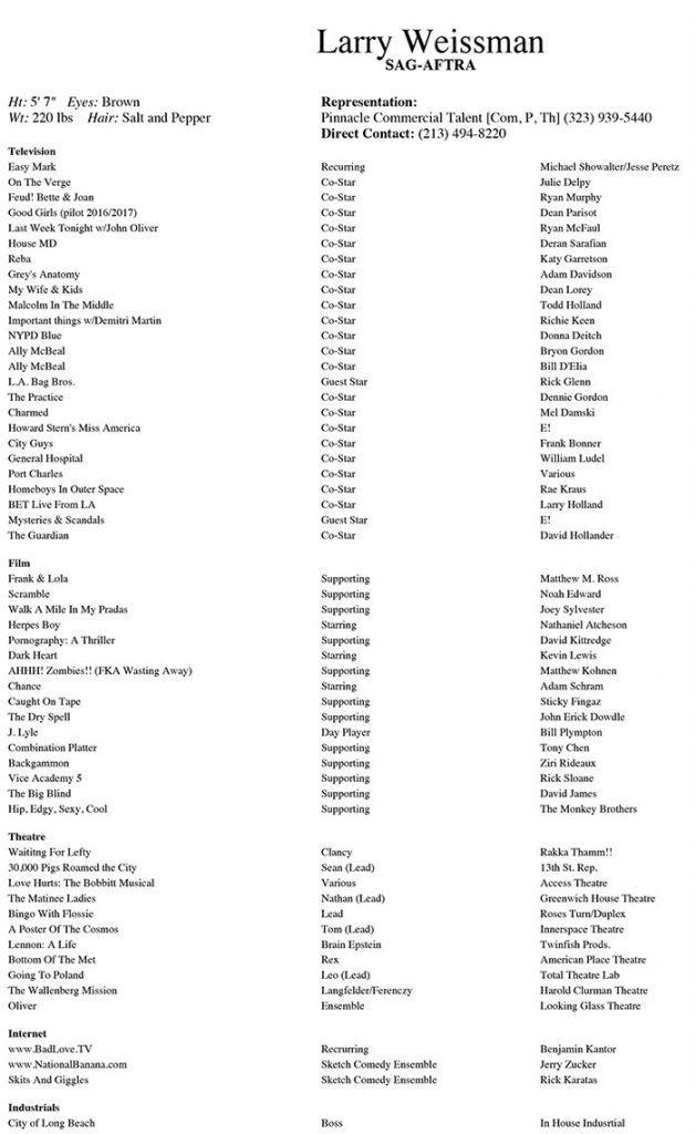 Clickable Resume – Larry Weissman